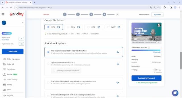 Choose the final file format: mp4, mkv, mp3, or wav. Edit the video if ...